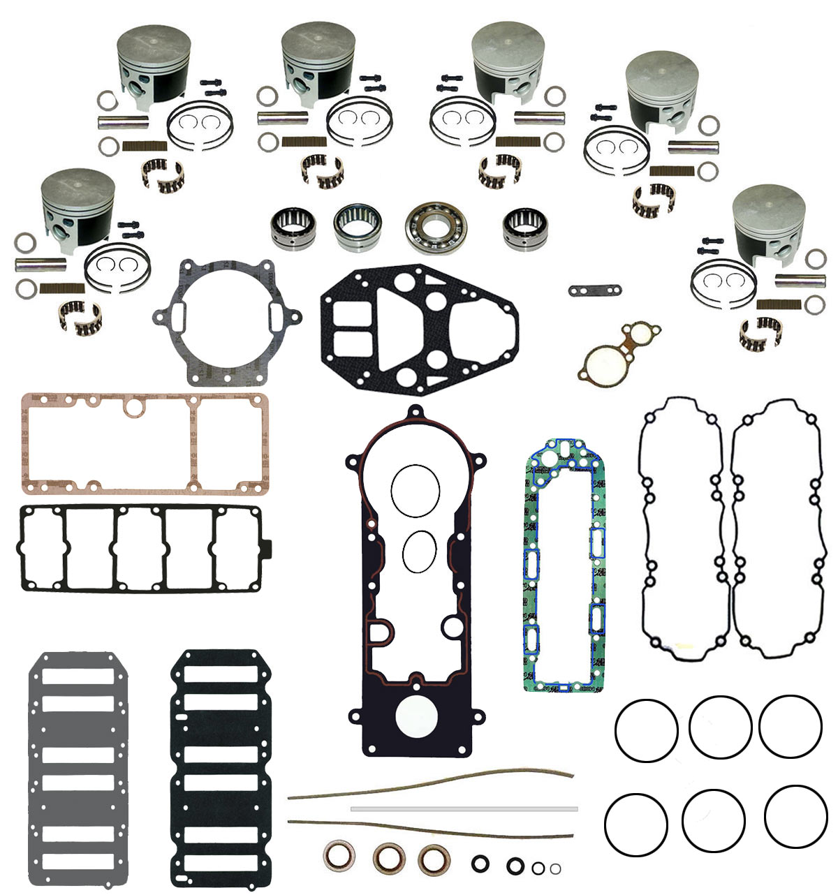 Mercury SPORT JET 240 HP Complete Powerhead Rebuild Kit Mercury 2.5L V6 ...